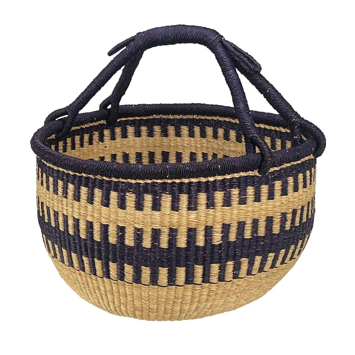 G-159N+: NAVY/NATURAL NO LEATHER Large Round Basket = 4 per case ...